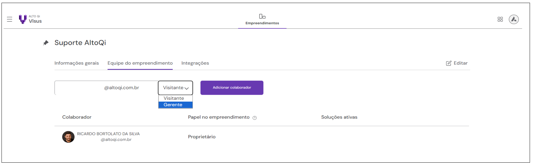 Como acessar e navegar no ambiente integrador da plataforma AltoQi Visus?