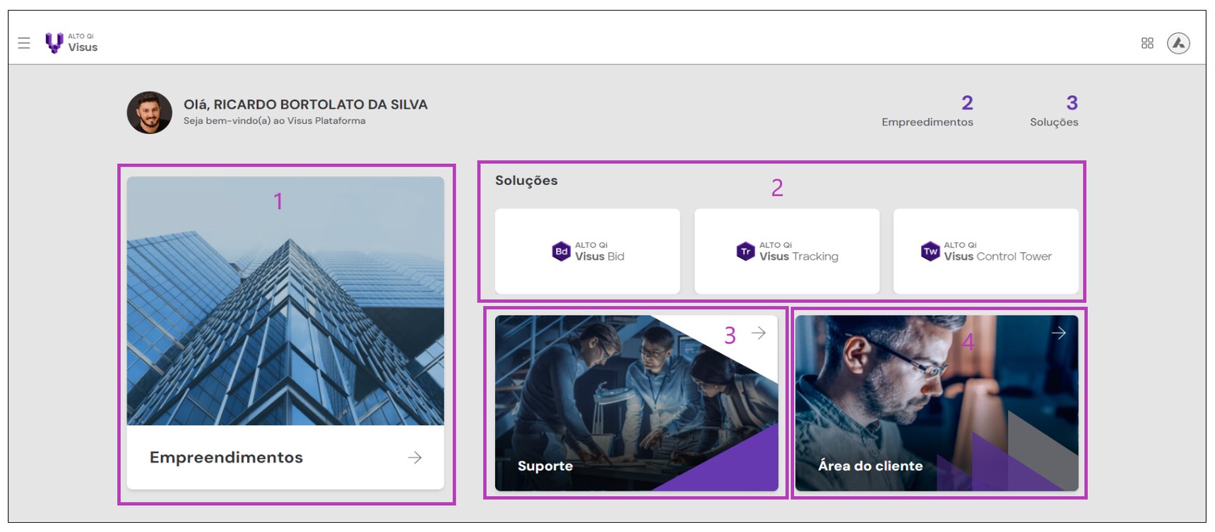 Como acessar e navegar no ambiente integrador da plataforma AltoQi Visus?
