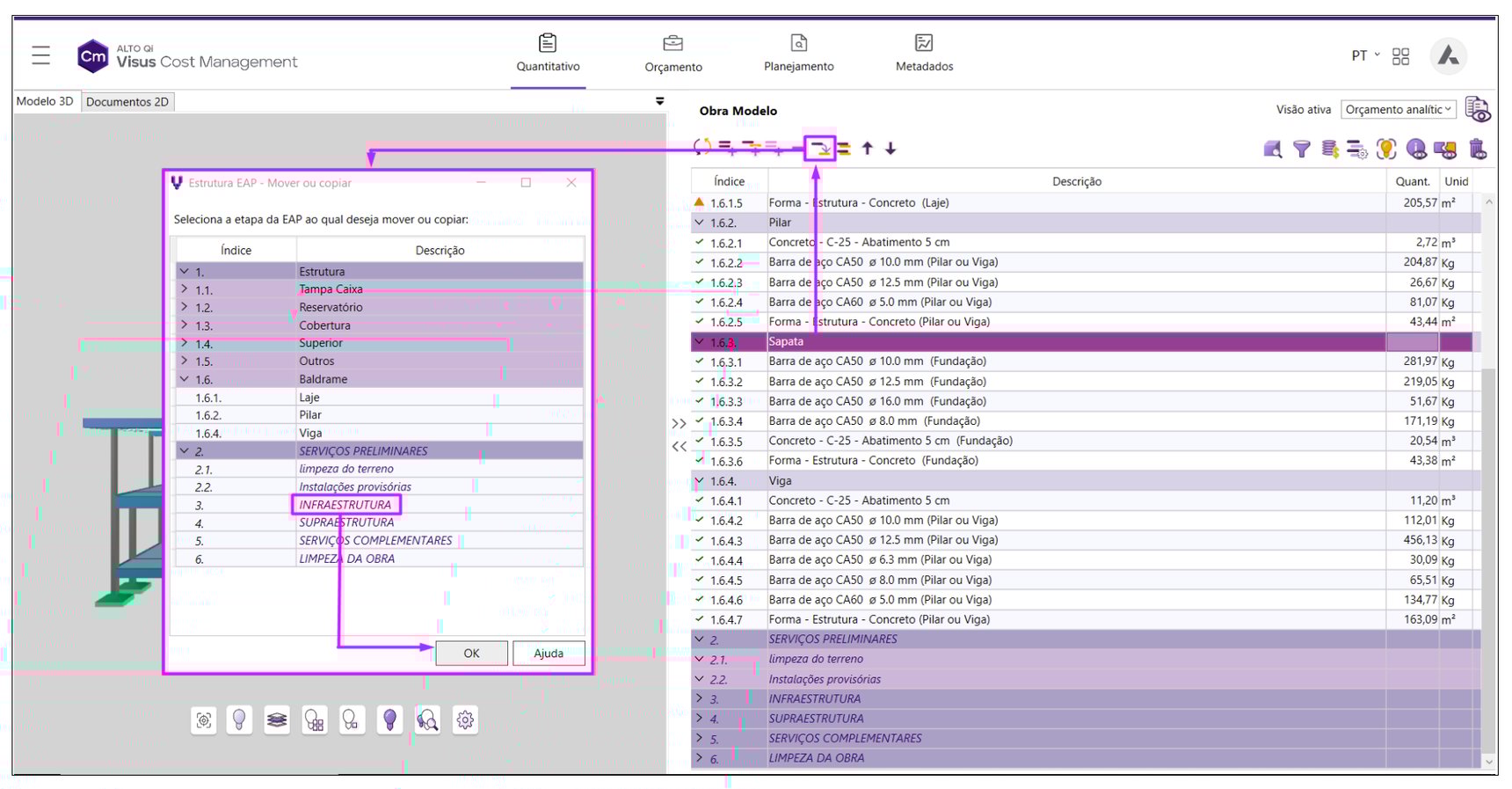 Como criar uma EAP personalizada manualmente no AltoQi Visus Cost ...