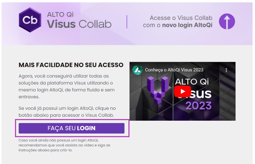 Como acessar a solução AltoQi Visus Collab