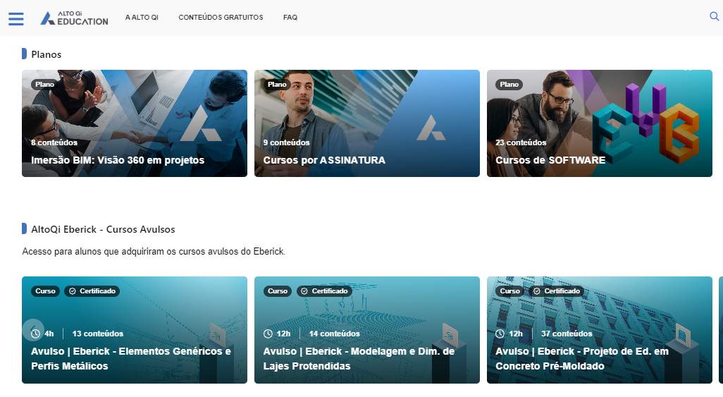 Explore nossos conteúdos na Plataforma AltoQi Education