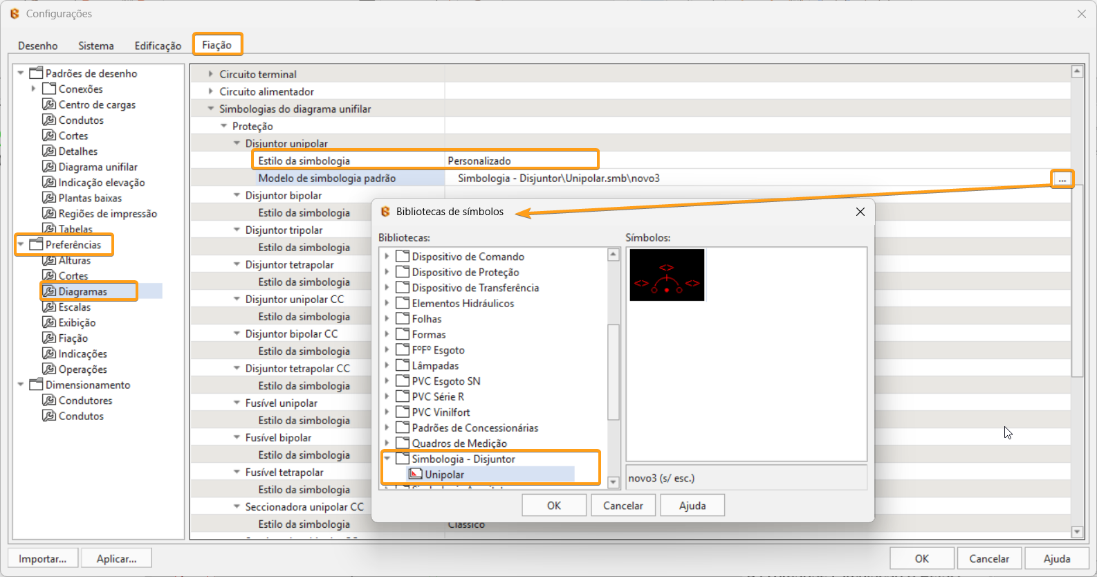 Como gerar e personalizar os diagramas Unifilar editável e Multifilar?